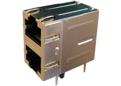 中国 0833-2X1T-33 はジャック 2x1 ギガビット Magjack 10/100/1000Base-TX モジュラー Rj45 を積み重ねました 販売のため