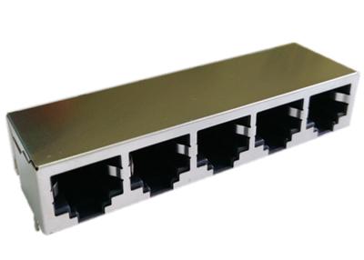 Chine 1-6610132-1 1X5 Pin du circuit 10 de gigabit du Multi-port RJ45 protégé avec la LED à vendre