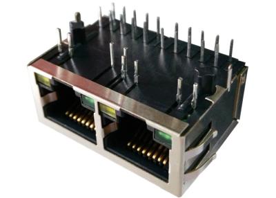 Chine 1840402-6 double gigabit du Multi-port 1X2 MAG45 Jack modulaire protégé avec la LED à vendre