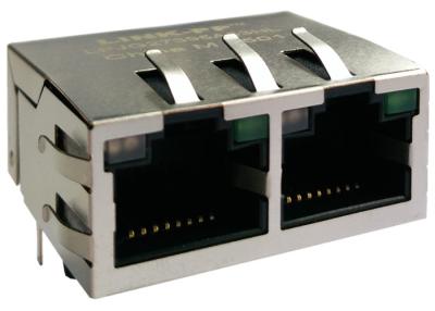 Chine 1840506-6 1X2 circuit Shelded de gigabit du Multi-port RJ45 Jack modulaire avec la LED à vendre