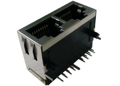 Китай Основание-TX двойного порта 100 J8064E62NL, быстрый jack женщины Платы-Вниз локальных сетей RJ45 1x2 продается