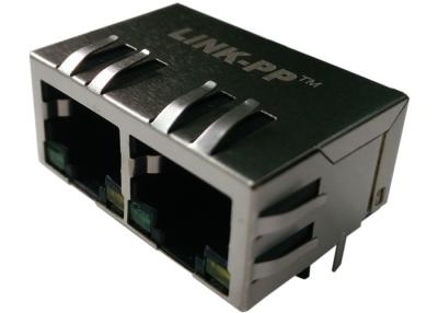 China Multi-Hafen 6-6610003-1 1X2 MAG45 modularer Jack Gigabit abgeschirmt, mit LED zu verkaufen