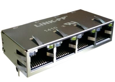 Cina gigabit del Multi-porto RJ45 1000Base-T RJMG214021210NR, 4 porti, Led1 Gr Led2 Yl in vendita