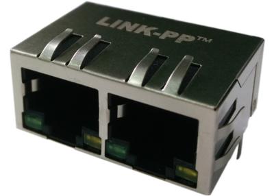 Cina Gigabit Ganged RJ45 W/LED della Linguetta-Giù di HFJ12-1G41ER-L11RL FastJack 1x2 in vendita