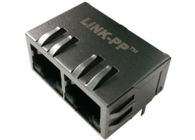 Cina Gigabit Ganged RJ45 W/LED della Linguetta-Giù di HFJ12-1G46ER-L11RL FastJack 1x2 in vendita