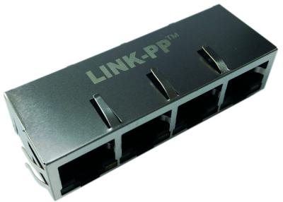 Cina schermo W/LED del connettore del Multi-porto RJ45 XFATM2SA-CLxu4-4MS 1x4 10/100Base-T in vendita