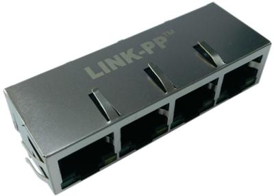 중국 Rj45 1x4 10/100Base-T XFATM2Q-CLTMG4-4MS 근거리 통신망 잭 방패 W/LED 판매용