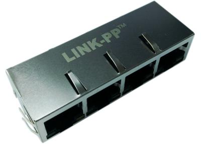 중국 AR14-3828 1X4 RJ45 연결관 10/100 BaseT, LED G/Y의 EMI 손가락, 아래로 탭 판매용