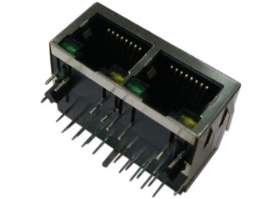 China Dual Rj45 MJF13T45LA2-KF06A36YG-0808 With Integrated Magnetics 10/100 Base-T for sale