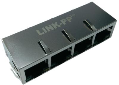 Cina Porto femminile 1000Base-T HFJ14-E1G46ER-L11RL del quadrato dello schermo W/LED di RJ45 1x4 in vendita