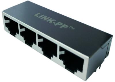 Cina connettore del porto 1000Base-T del quadrato della Linguetta-Giù HFJ14-E1G41ERL del Multi-porto RJ45 1x4 in vendita