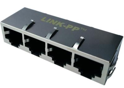China Female RJ45 1x4 Tab-Down HFJ14-E1G46ERL 1000Base-T Ethernet Socket for sale