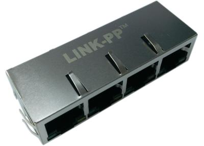 China Quad-port RJ45 1x4 Tab-Down HFJ14-2450ER-L15RL 1000Base-T Connector for sale