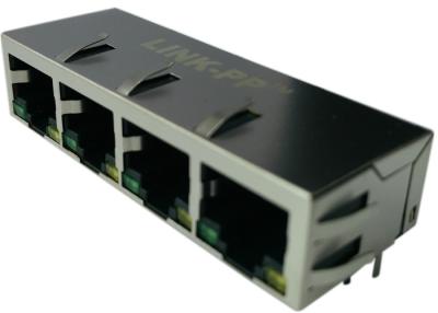 China Quad-port RJ45 1x4 Tab-Down HFJ14-2450ER-L77RL 1000Base-T Connector for sale