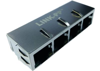 China Multi-Four Ports RJ45  Tab-Down HFJ14-E2450ER-L12RL 1000Base-T Connector for sale