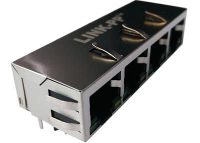 China HFJ14-E2450ER-L15RL 1000Base-T Rj45 Socket Quad-port 1x4 Tab-Down for sale