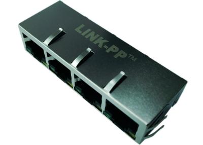 China Multi-port RJ45 1x4 Shield HFJ14-E2450ER-L55RL 1000Mbps Jack Female Connector for sale