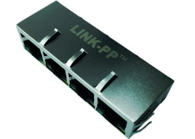 China Quad-port RJ45 1x4 Tab-Down HFJ14-E2450ER-L77RL 1000Base-T Connector for sale