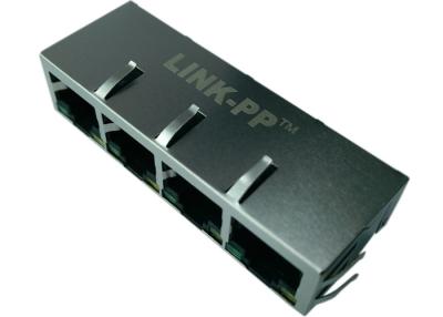 China Quad-port RJ45 1x4 Tab-Down HFJ14-E2450ER-L21RL 1000Base-T Connector for sale