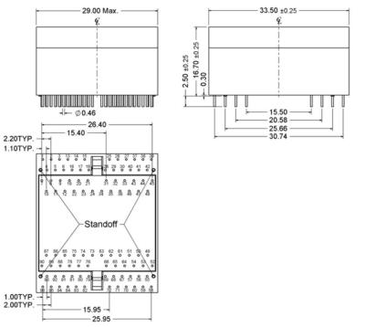 중국 L19H007-4 2.5G / 5G 토대 - Ｔ 쿼드 공항 LAN 필터 포 90W 트랜스포머 모듈 판매용