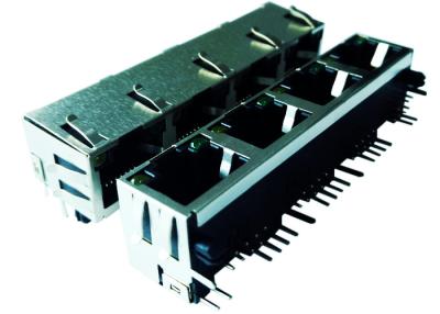 China LPJE401AGNL Cross MRJMSA-104-8P8C-XX-U Rj45 Side Entry 1x4 Port Jack No Magnetic for sale