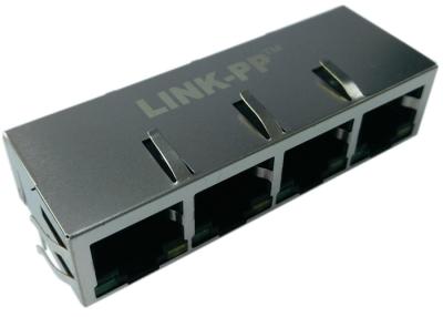 China RJ45 Magjack 4Port 1000 Base-T LPJG46801AENL Gigabit Connector Shield R/A for sale