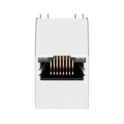 La presa verticale compatibile Rj45 di Belfuse G55-122N-155 LINK-PP 10G con GY/GY ha condotto