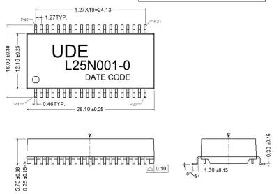 China L25N001-0 100 base portuária dupla - T Lan Filter Ethernet Magnetic Transformer 40Pin à venda