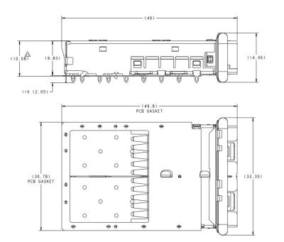 중국 TE 2198720-1 ZSFP+ 새장 조로 편성한 1x2 연결기 모듈러 잭 직각 28 Gb/S 판매용