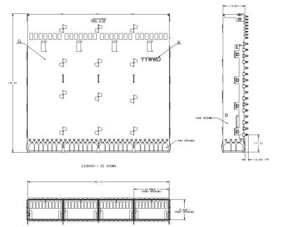 중국 1-2338495-3 TE OSFP 새장 1x4 연결기 모듈러 잭은 라이트파이프 EMI 봄을 포함했습니다 판매용