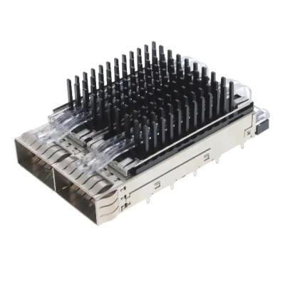 Κίνα 2170808-6 κλουβί QSFP28 1x2 με συμπεριλαμβανόμενο Heatsink Lightpipe 28 Gb/S προς πώληση