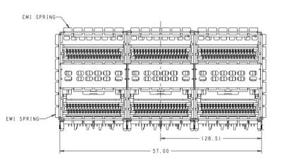 중국 일체식 커넥터 접촉 EMI와 TE 2227671-1 ZQSFP+ 2x3 새장은 28 Gb / Ｓ를 튀게 합니다 판매용