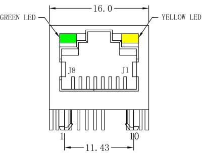 China Ângulo direito RJ45 Jack modular de LPJ16249B28NL 21.3mm | 6605808-1 à venda