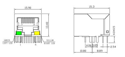 China LPJ0025HHNL Ethernet RJ45 Jack 8 Position 8 Contacts PCB Mounting for sale
