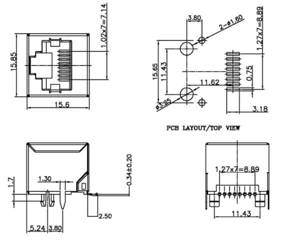 Quality SMT Vertical RJ45 Jack 8P8C LPJE660DNL for sale