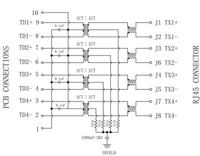 Cina JXD1-0001NL | Connettività magnetica di LPJG16470ADNL RJ45 Jack Gig_Ethernet in vendita