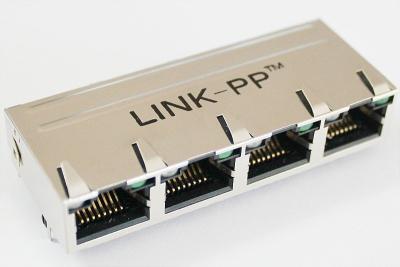 China Staplungsverbindungsstück RJ45 Jack, 1 x 4 Hafen Vorsprung-Oben RJ45 mechanisch gekuppeltes P57-PA3-11D9 zu verkaufen