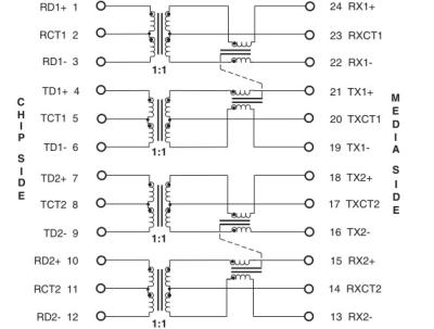 China H2006ANL / Transformadores Magnéticos Power Over Ethernet H2006ANLT 100Base-TX à venda