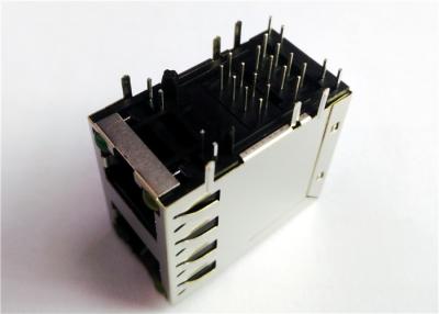 中国 1-6368011-3、1-6368011-4 2X1はRj45メスのジャックを8位置によって保護されたw/LED積み重ねました 販売のため