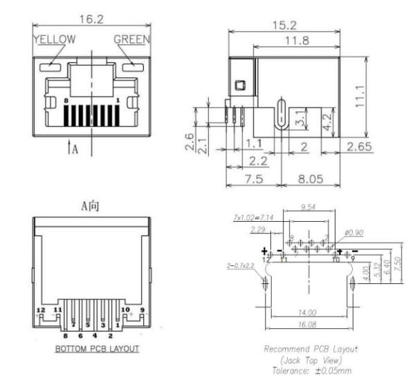 Quality LPJE4715BGNL Low-Profile RJ45 Jack 8P8C Thru Hole PCB Mounting for sale