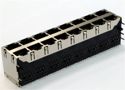 中国 Conn Rj45のソケット2x8のイーサネット コネクターは16港によって保護された8P8C LPJE100XCNLを積み重ねました 販売のため