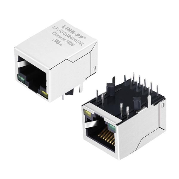 Quality 1x1 Port 1000Mbps POE+ RJ45 Modular Jack With Transformer LPJG0926HENL for sale