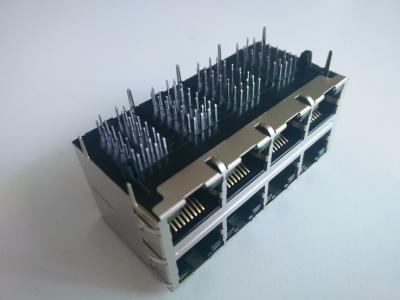 中国 積み重ねられたRJ45 2x4ギガビットの二重列W/LED XFGIGH-STKVDYG8-4、XFGIGH-STKVDxu8-4 販売のため