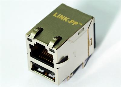 Chine Base-T combinée RJ45 du l'À travers-Trou 10/100 de connecteur d'ARJE-0032 Rj45 USB empilée à vendre