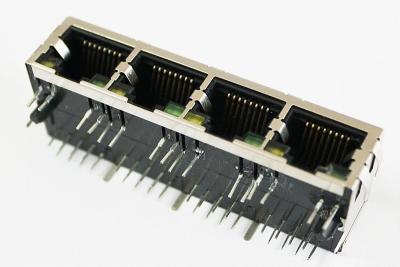 China 10 Multi-Hafen RJ45 rechtwinklig, 1 x 4 Hafen 64F-1301GYD2NL Pin 1000M zu verkaufen
