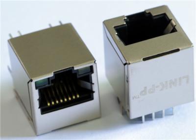 중국 100M 기본적인 방패 수직 RJ45 잭, 51F-1202ND2NL는 자석을 통합했습니다 판매용