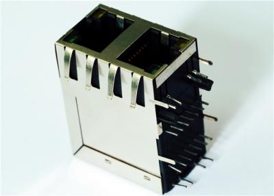 中国 LED 0845-2G1T-S4 のモジュラー コネクター 10/100Base-T との積み重ねられた 2x1 Rj45 Magjack 販売のため