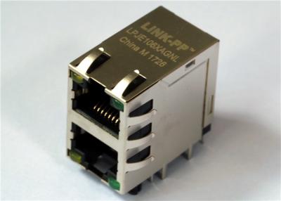 中国 2x1港によって積み重ねられたRJ 45のモジュラー コネクター、LPJE106XAGNL 8P8Cはw/LEDを保護しました 販売のため