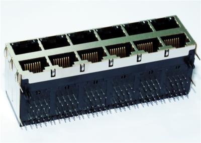 China 0833-2X6R-55-F Stacked 2x6 Conn Magjack 12Port 100 Base-T Rj45 Shielded for sale