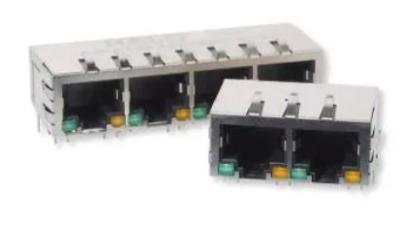 Китай 1x4 RJ45 соединитель HFJ14-1G01ER-L12RL для применения с гигабитным Ethernet продается
